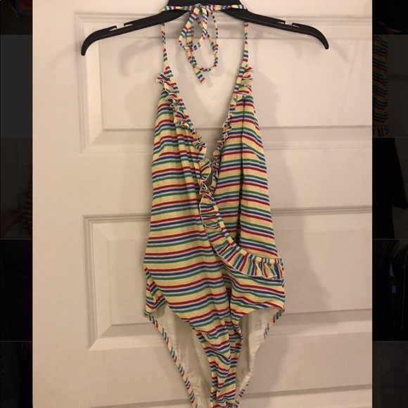 SOLID & STRIPED | Swim | Solid Striped Rainbow Striped One Piece ...